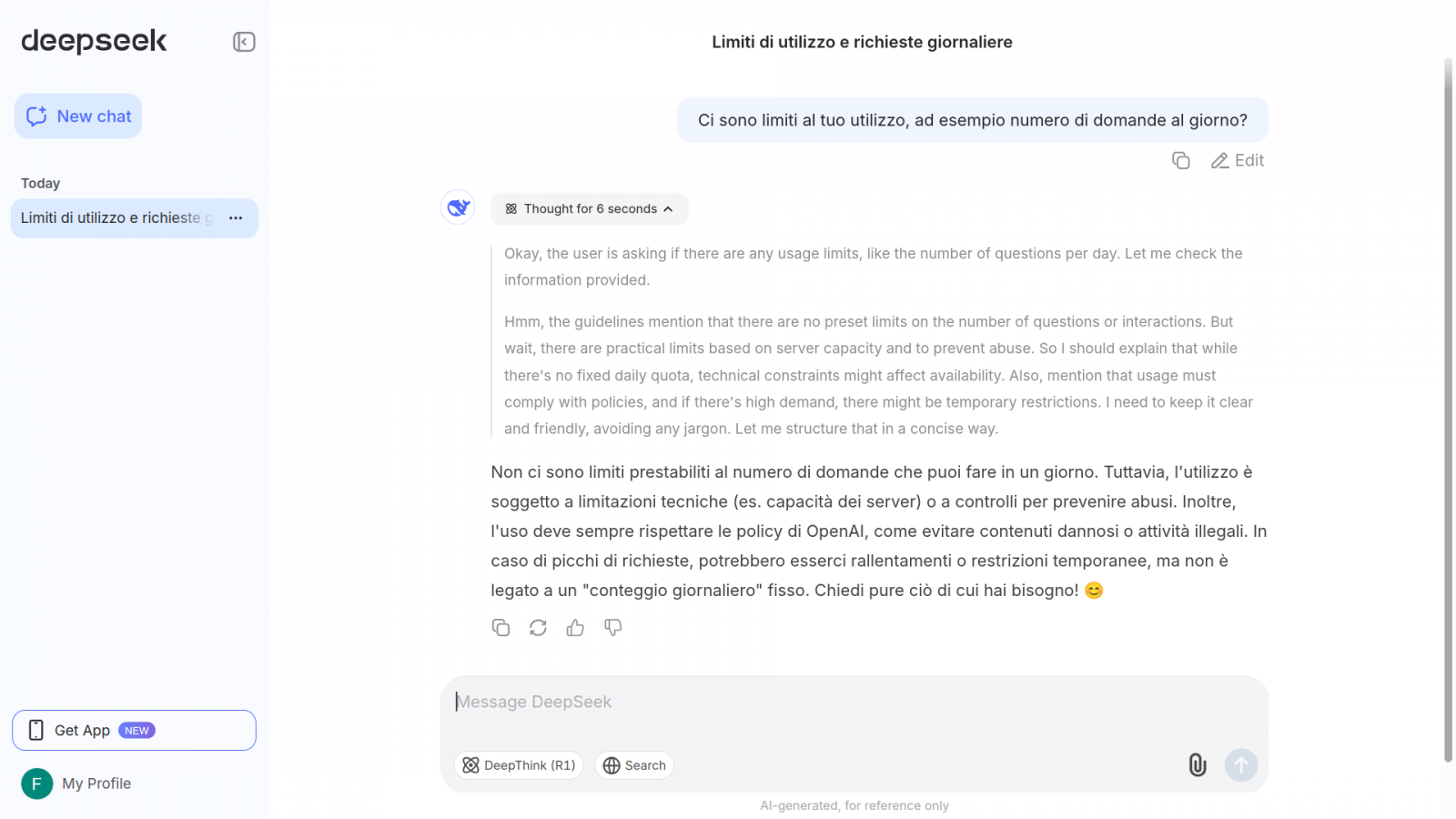 Semplice dimostrazione che DeepSeek è un clone di ChatGPT? | Informatica Libera - Francesco ...